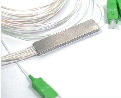 China 1*32 1*64 1*128 Steel Tube SC/ APC Mini Fiber Optic GPON 1x128 PLC Splitter for sale