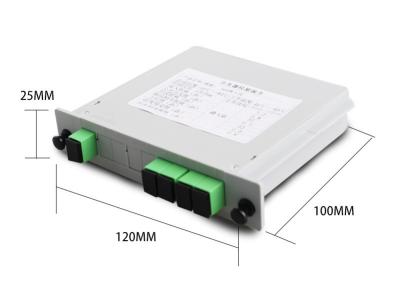 China 1*4 Fiber Optic Green SC APC to SC UPC Splitter for Huawei Wavelength 1260-1650nm for sale