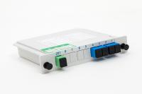 China 1*4 Fiber Optic Green SC APC to SC UPC Splitter for Huawei Wavelength 1260-1650nm for sale