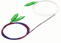 China 3 High Power PER ER 28dB 1x2 1 2 Mini PM FBT Fiber Optic Splitter with G657A Fiber Type for sale