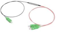 China 3 High Power PER ER 28dB 1x2 1 2 Mini PM FBT Fiber Optic Splitter with G657A Fiber Type for sale