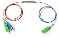 China 3 High Power PER ER 28dB 1x2 1 2 Mini PM FBT Fiber Optic Splitter with G657A Fiber Type for sale