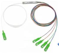 China SC/APC Connector 1x4 Fiber Optic Steel Tube PLC Splitter for Wavelength 1260-1650nm for sale