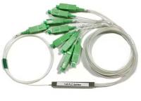 China Telecommunication 1x2 4 8 16 C G657A1 0.9mm SCUPC mini type Fiber Optic PLC Splitter for sale