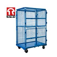 China Torin SWK1030 Professional Production of High-quality Foldable Steel Mesh Drum Trucks, Logistics and Warehousing Containers for sale