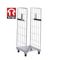 China Torin SWK1011 High Quality Foldable Steel Mesh Drum Truck, Four-wheel Industrial Warehousing and Logistics Container for sale