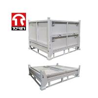 China Torin DZ639Wholesale Metal Steel Box Material Logistics Turnover Boxes Container Stackable Metal Pallet Cage Storage Box for sale