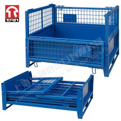 China Torin SWK8009 Folding Logistics Sorting Cage Wire Mesh Container Metal Pallet for sale