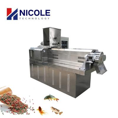 China Industrial Sinking Fish Feed Production Line Machine Twin Screw Extruder for sale
