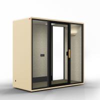 China Acoustic Soundproof Phone Booth Office Privacy Pod with Tempered Glass 1000mm Width for sale