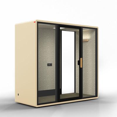China Acoustic Soundproof Phone Booth Office Privacy Pod with Tempered Glass 1000mm Width for sale