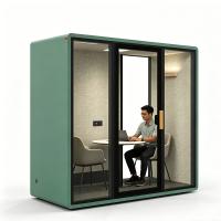 China Premium Glass Phone Vocal Isolation Booth Pod For Office Workplace Transparency for sale