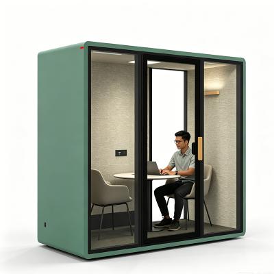 China Premium Glass Phone Vocal Isolation Booth Pod For Office Workplace Transparency for sale