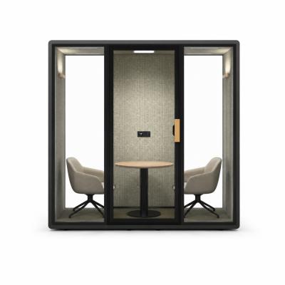 China Contemporary Office Booth with Elegant Glass Construction for sale