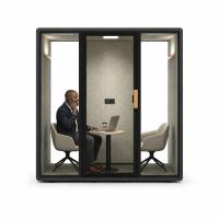China Contemporary Office Booth with Elegant Glass Construction for sale