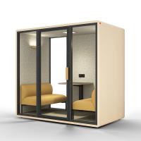 China Laminated Glass Soundproof Collaboration Office Pod 220V 4 Person for sale