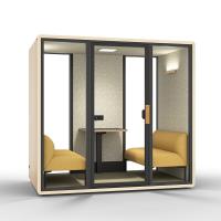 China Laminated Glass Soundproof Collaboration Office Pod 220V 4 Person for sale