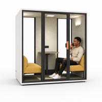 China Custom Acoustic Privacy Phone Booth Prefab Office Cabin 1336x2360x2200mm 220V for sale