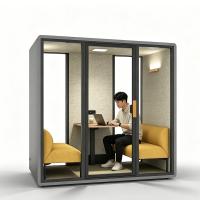 China Modern Acoustic Workspace Soundproof Glass Booth Isolation Enclosure 1336x2360x2200mm for sale