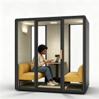 China Glass Soundproof Meeting Pods Workplace Booth W1336xD2360xH2200mm 220V for sale