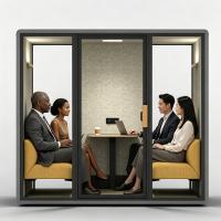 China 240V Prefab Soundproof Room Acoustic Work Office Booth Enclosure Customised W1336xD2360xH2200mm for sale