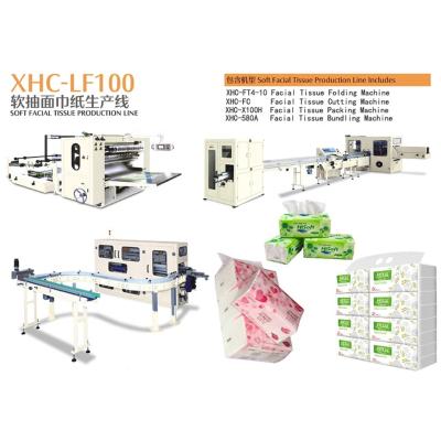 China 380V 50Hz V-Folding Facial Tissue Production Line 200mm Folding Size Spiral Upper Blade Cutting for sale