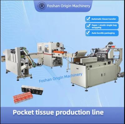 China Pocket Tissue Handkerchief Paper Production Machine 140 Bags per Minute Automatic Line for sale