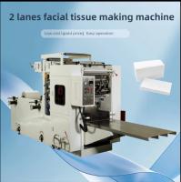 China Steel to Steel Embossing V Fold Facial Tissue Folding Machine 2-3 Lanes 1100mm Jumbo Roll for sale