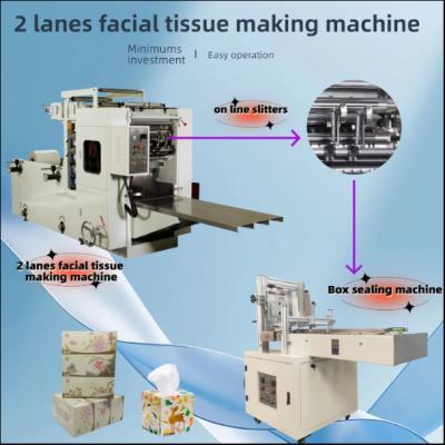 China 2-3 Lanes Facial Tissue Making Machine 400-600mm Jumbo Roll Width Economic Small Machinery for sale