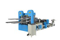 China 1/4 Folded Napkin Production Machine 300mm Width Steel to Paper Embossing 2 Color Printing for sale