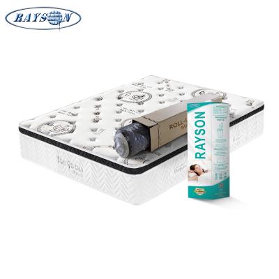 China 12 In Medium Firm Latex Euro Top Pocket Spring Mattress With Memory Foam Topper for sale