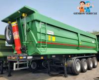 China 4 Axles 60 Tons Rear Tipper Dump Semi Trailer Truck Export To Ivory Coast for sale