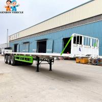 China 12.5 Meters 45 Tons flat bed Container Semi Trailer for sale