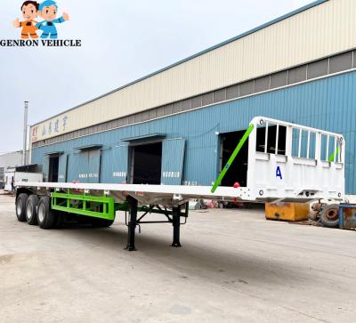 China 3 axles container flat bed semi trailer with twist locks for sale
