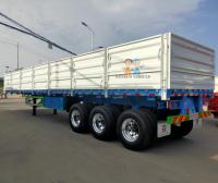 China Side Wall Semi Trailer With Interior Door For Transporting Grain for sale