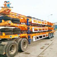 China Flatbed 13T FUWA Axle Twistlock Container Semi Trailer for sale