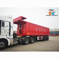China 6mm Q235 Steel Wall 38cbm 40 Foot Backward Dump Truck Trailer for sale