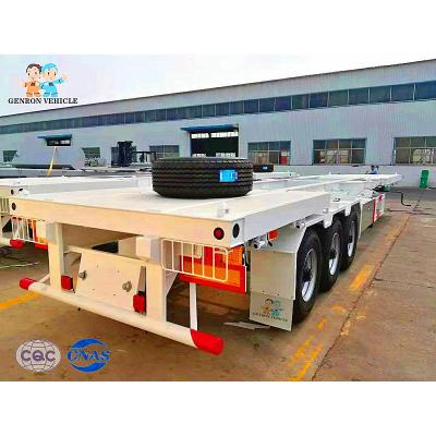 China 12 Meters Heavy Loading Skeletal 30T Container Semi Trailer for sale