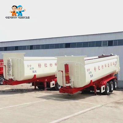 China 50T 60T 3 Axles Genron Brand With Mechanical suspension Dump Tipping Truck Cargo Semi Trailer for sale