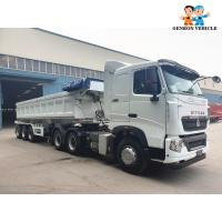 China Heavy Duty 60 Tons Side Tipper Truck Trailer With Automatic Cord Transport Stones Or Sands for sale