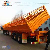 China Genron Brand 3 Axles Side Tipper Truck Semi - Trailer Export To Zambia, Ghana, Kazakhstan ,etc for sale