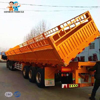 China Genron Brand 3 Axles Side Tipper Truck Semi - Trailer Export To Zambia, Ghana, Kazakhstan ,etc for sale