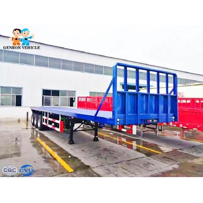 China Genron GV030012 Freight 12M Flatdeck Container Semi Trailer for sale