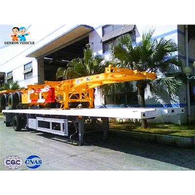 China Port Skeletal Flat Rack Intermodal 40ft Cargo Container Trailer for sale