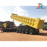 China Air Suspension Pull Behind Q235 37m3 40 Foot Dump Trailer for sale