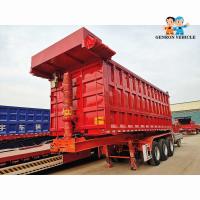 China Heavy Duty 60 Tons 3 Axles With Automatic Tarpaulin Dumping Truck Semi Trailer Used To Delivery Sands Or Coal for sale