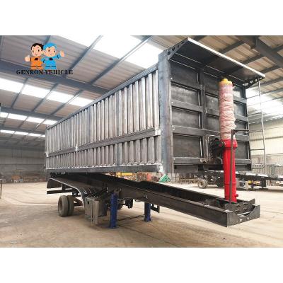 China Genron Dumping Truck Semi Trailer 50 Tons Capacity With Mechanical Suspension for sale