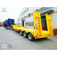 China 16 Wheeler Red 13T FUWA Axle 12M 80t Low Bed Truck Trailer for sale