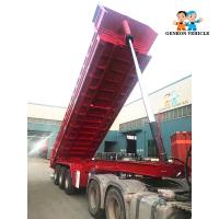 China Pneumatic Rear Tipping Steel 37M3 End Dump Gravel Trailers for sale