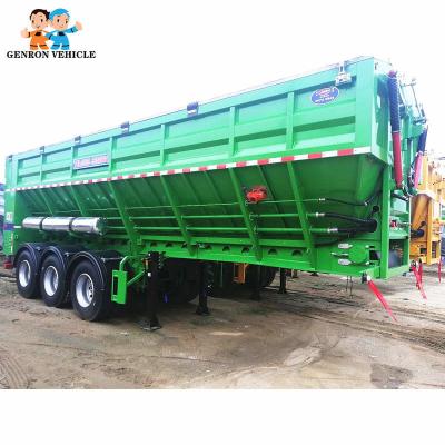 China Heavy Duty 3 Axles 60T Caterpillar Box Truck Trailer Genron Brand Used To Delivery Sands for sale